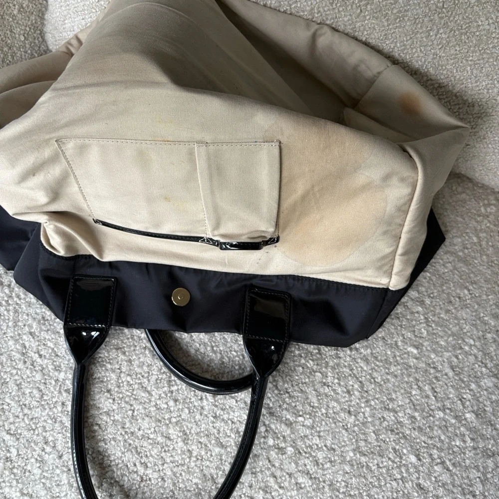 Tory Burch | Bags | Tory Burch Black Logo Nylon Tote Bag | Poshmark
